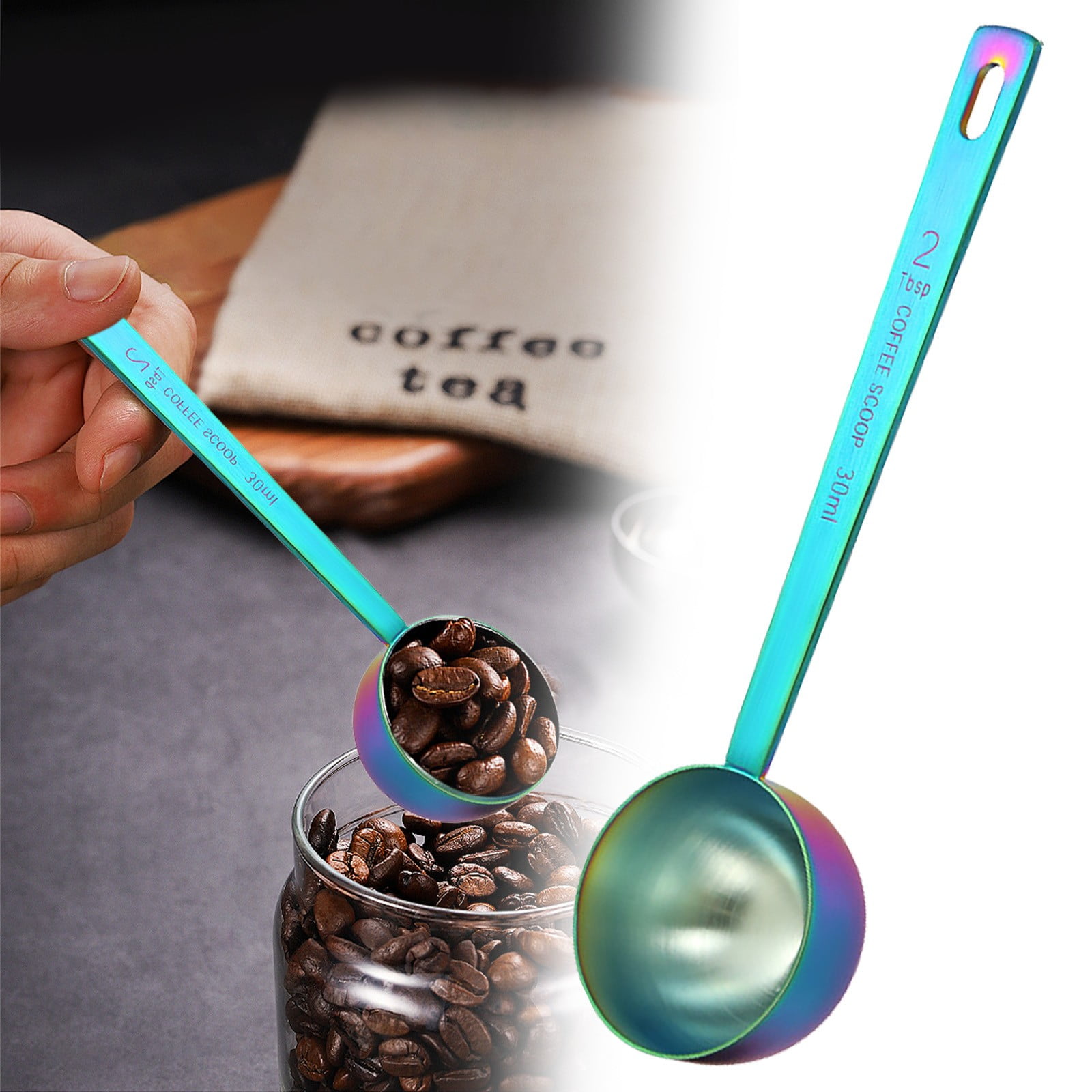 HWHCGZ 1Pc 30ml Measuring Spoon Stainless Long Handle Coffee Seasoning ...