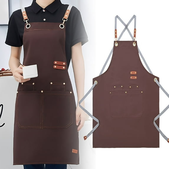 HWHCGZ 1Pc Kitchen Apron Work Apron for Kitchen Cooking Bib Canvas ...