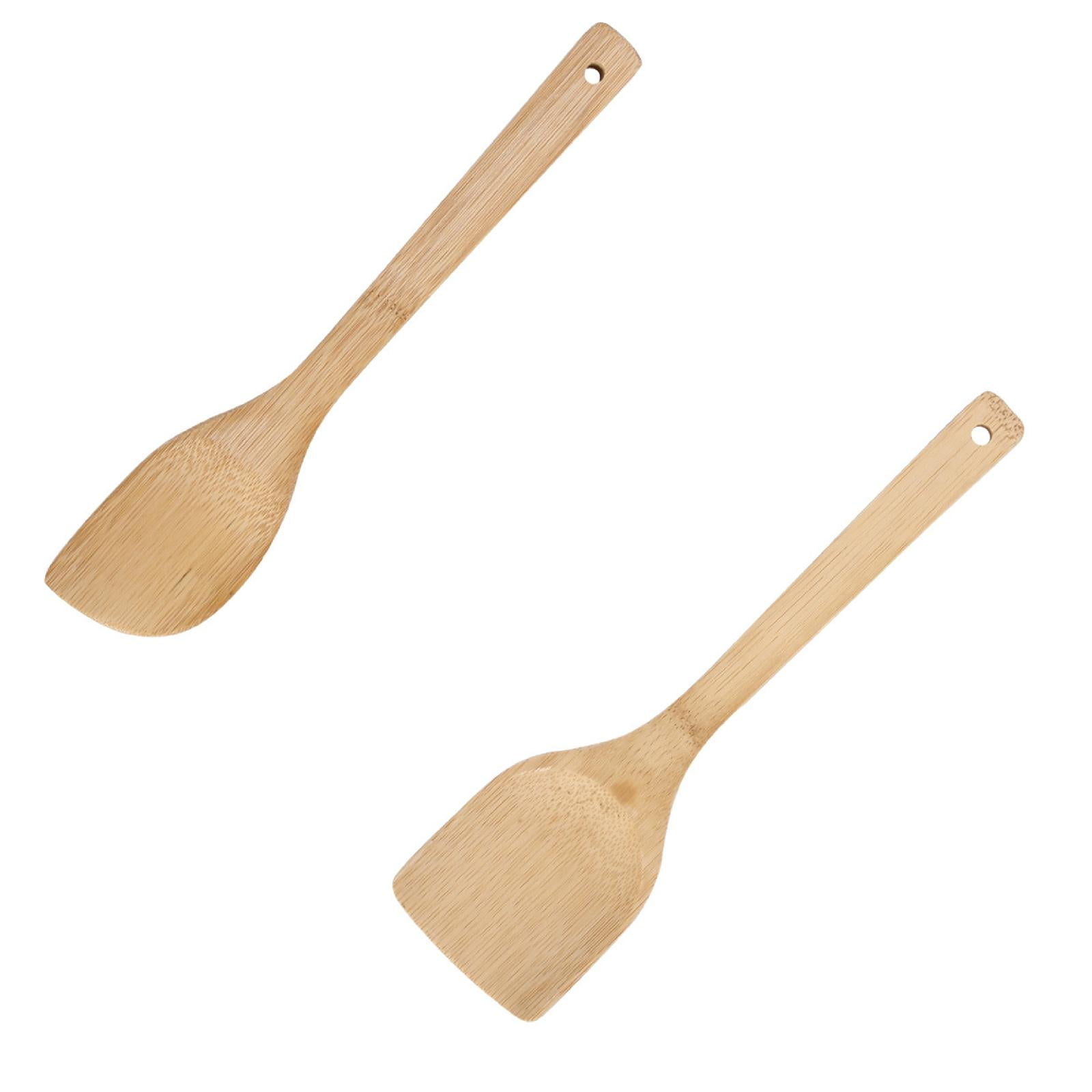 HWHCGZ 2Pcs 12 inch Wooden Spatulas for Cooking, Non-Scratch Flat ...