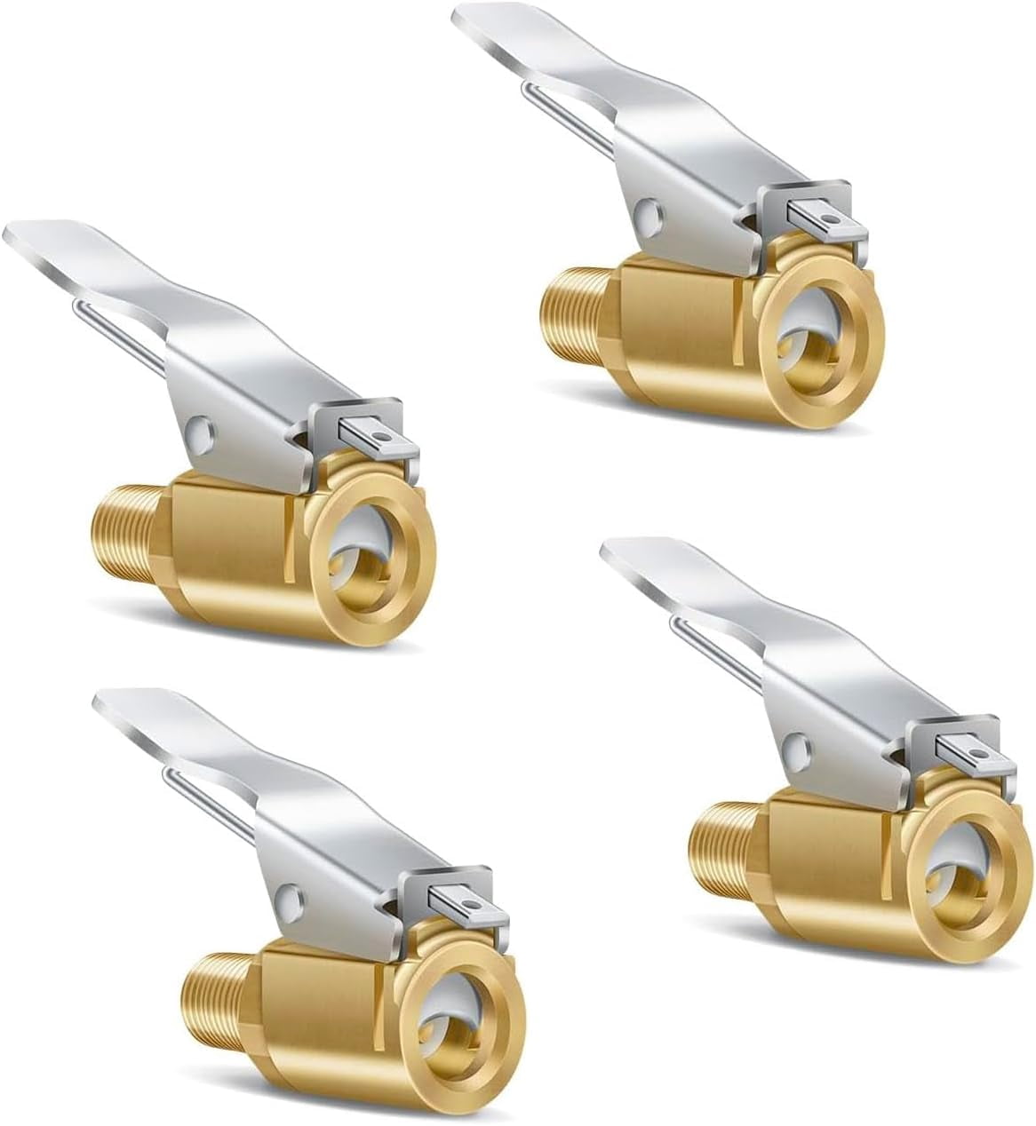 HWHCGZ 4 Pack Tire Air Chucks, 8mm Male Quick Connect No Leakage Brass ...