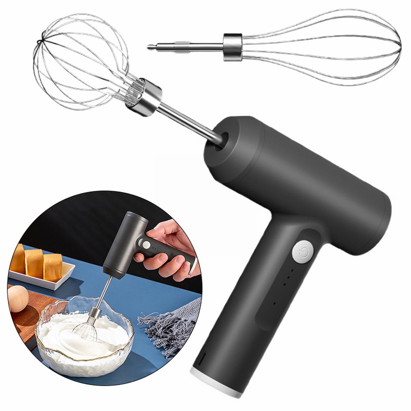 HWHCGZ Cordless Hand Mixer,Electric Whisk Handheld Electric Blender,USB ...