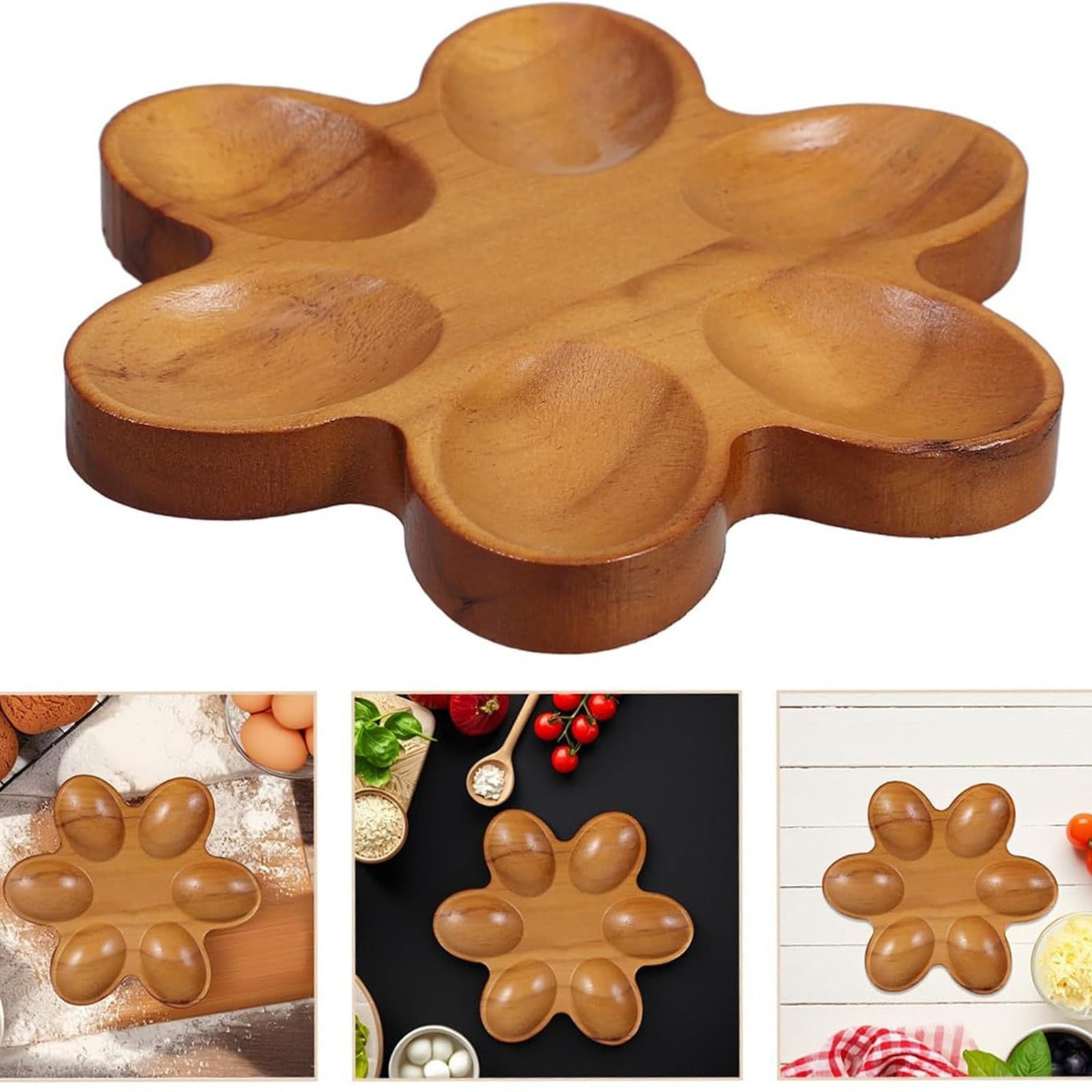 HWHCGZ Egg Wooden Tray Separator Counter Top Egg Holder for Home ...
