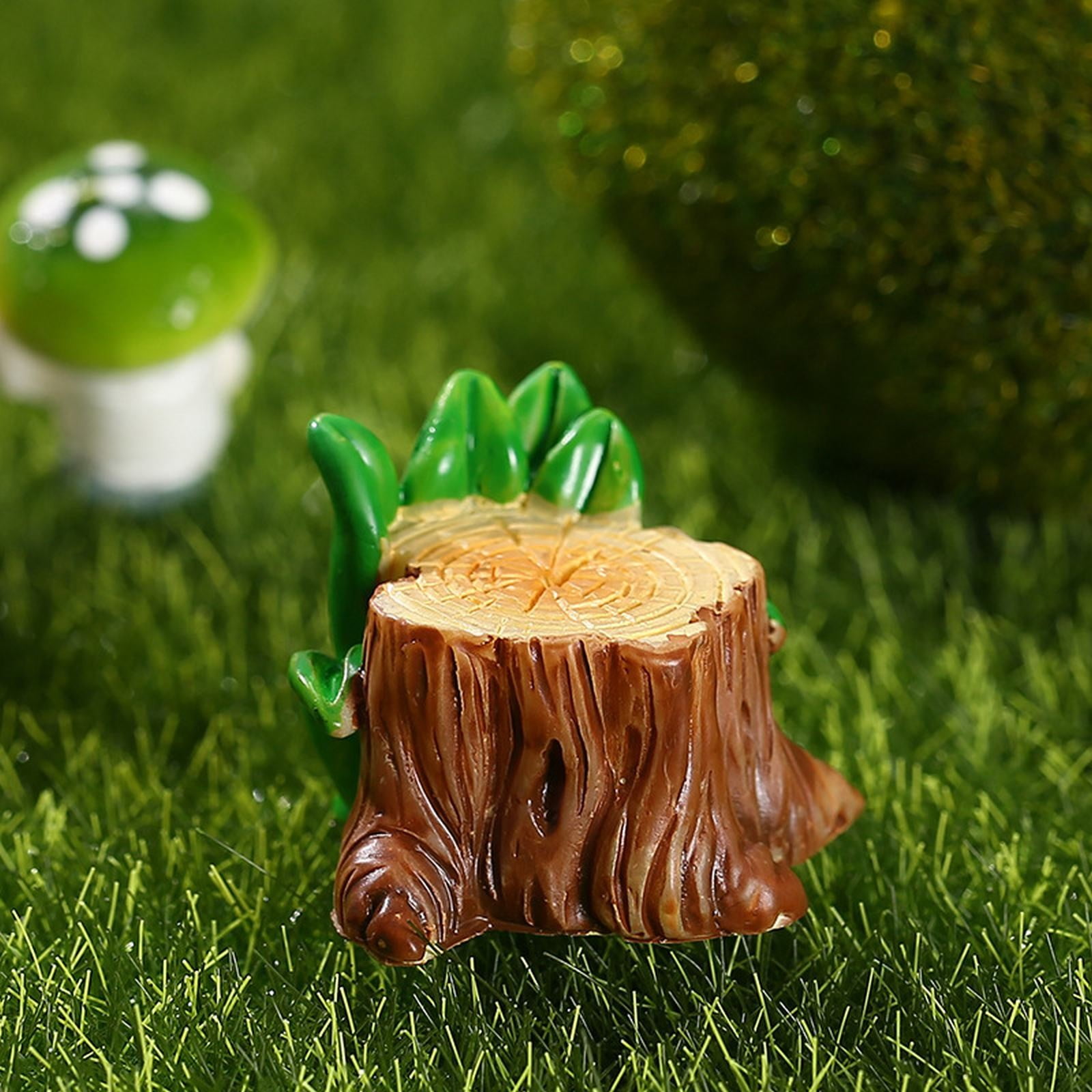 HWHCGZ Fairy Garden Tree Stump Decor - Miniature DIY Accessories for ...