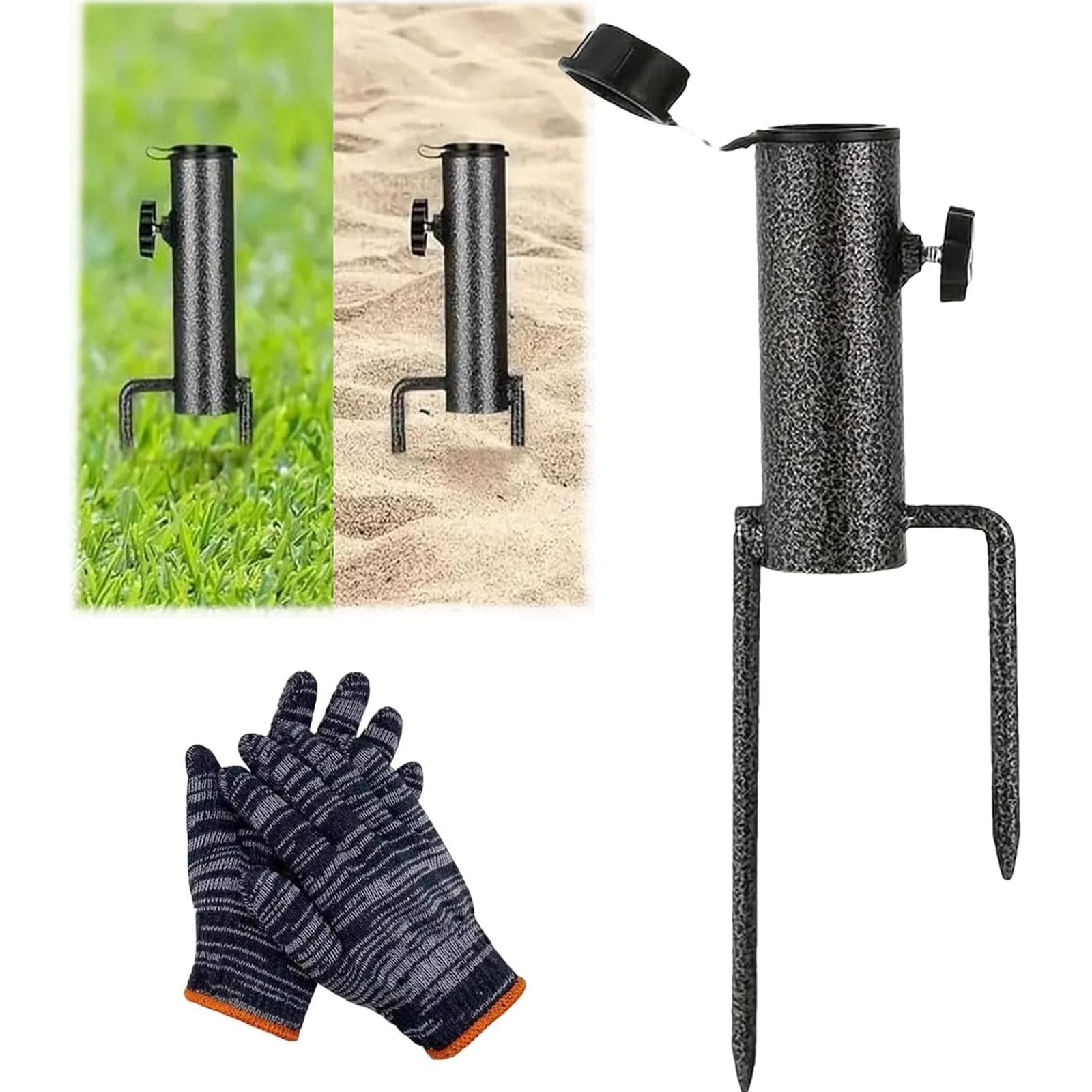 HWHCGZ Patio Umbrella Steel Anchor Beach Umbrella Heavy Duty Metal ...