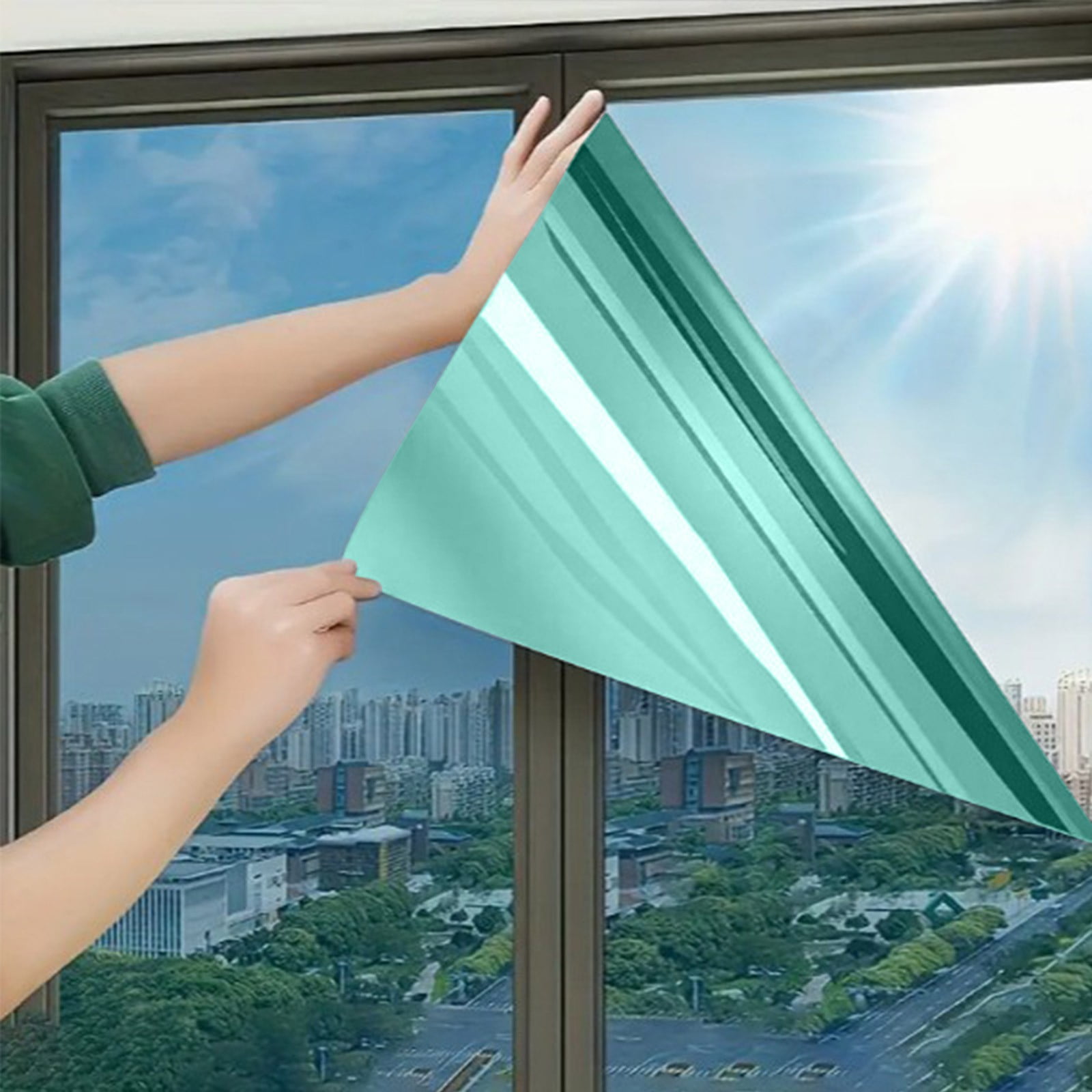 HWHCGZ Privacy Window Film, Sun Blocking Reflective Window Film See Out ...