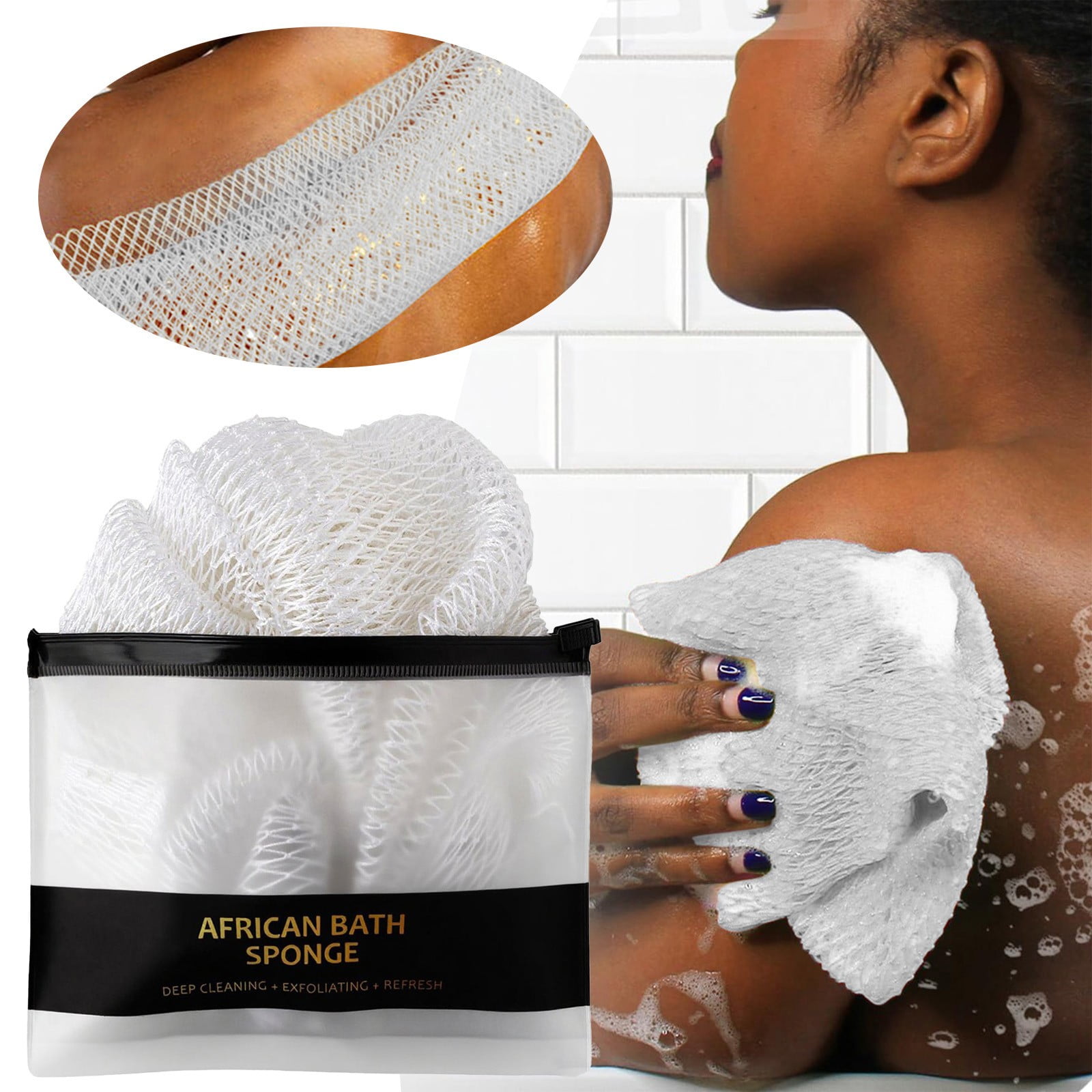 HWHCGZ Real African Net Exfoliating Sponge – Knotted Body Scrubber ...