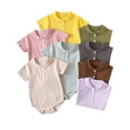 HWJAD Baby Unisex and Newborn Girls Boys Short Sleeve Knit Bodysuits ...