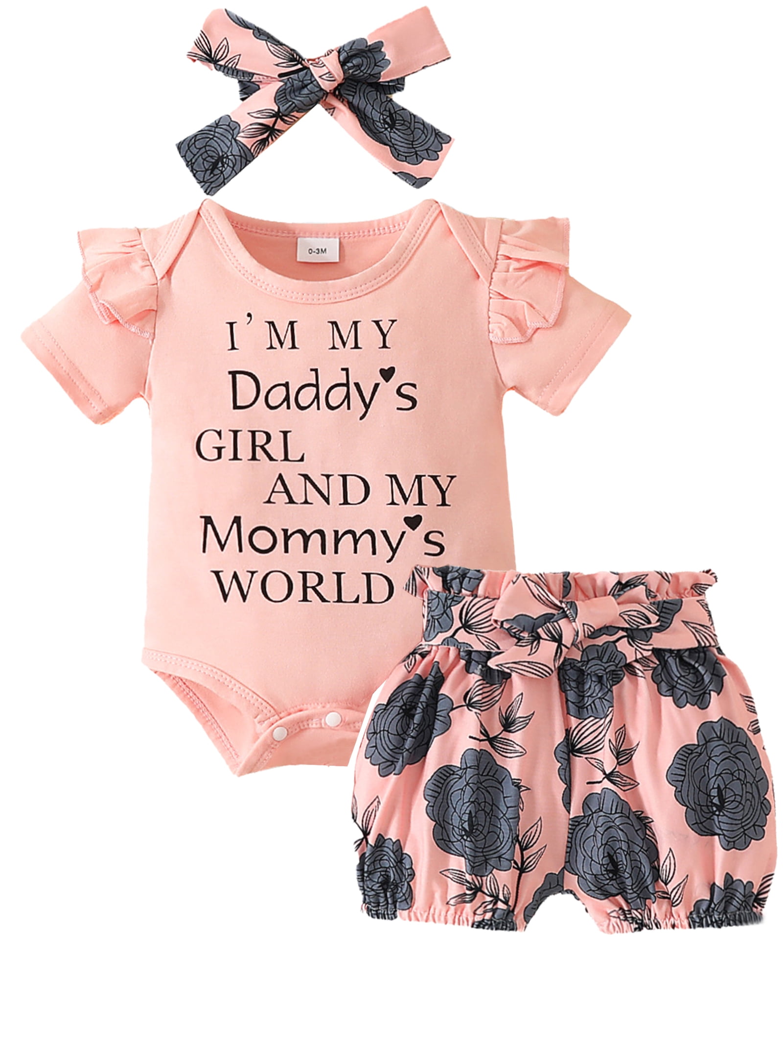 HWJAD Daddy's Girl Baby Clothes Girl Newborn Infant Girls Summer Outfit ...