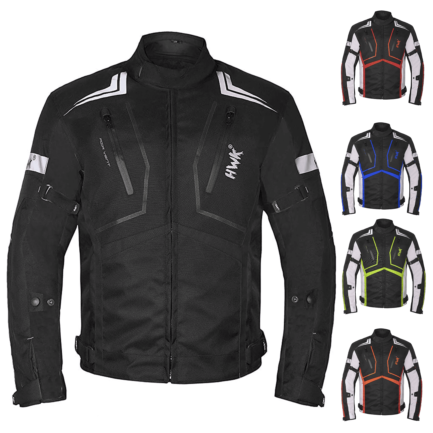 HWK Scorpion Motorcycle Jacket, Unisex, Dual Sport, Cordura, Foam ...