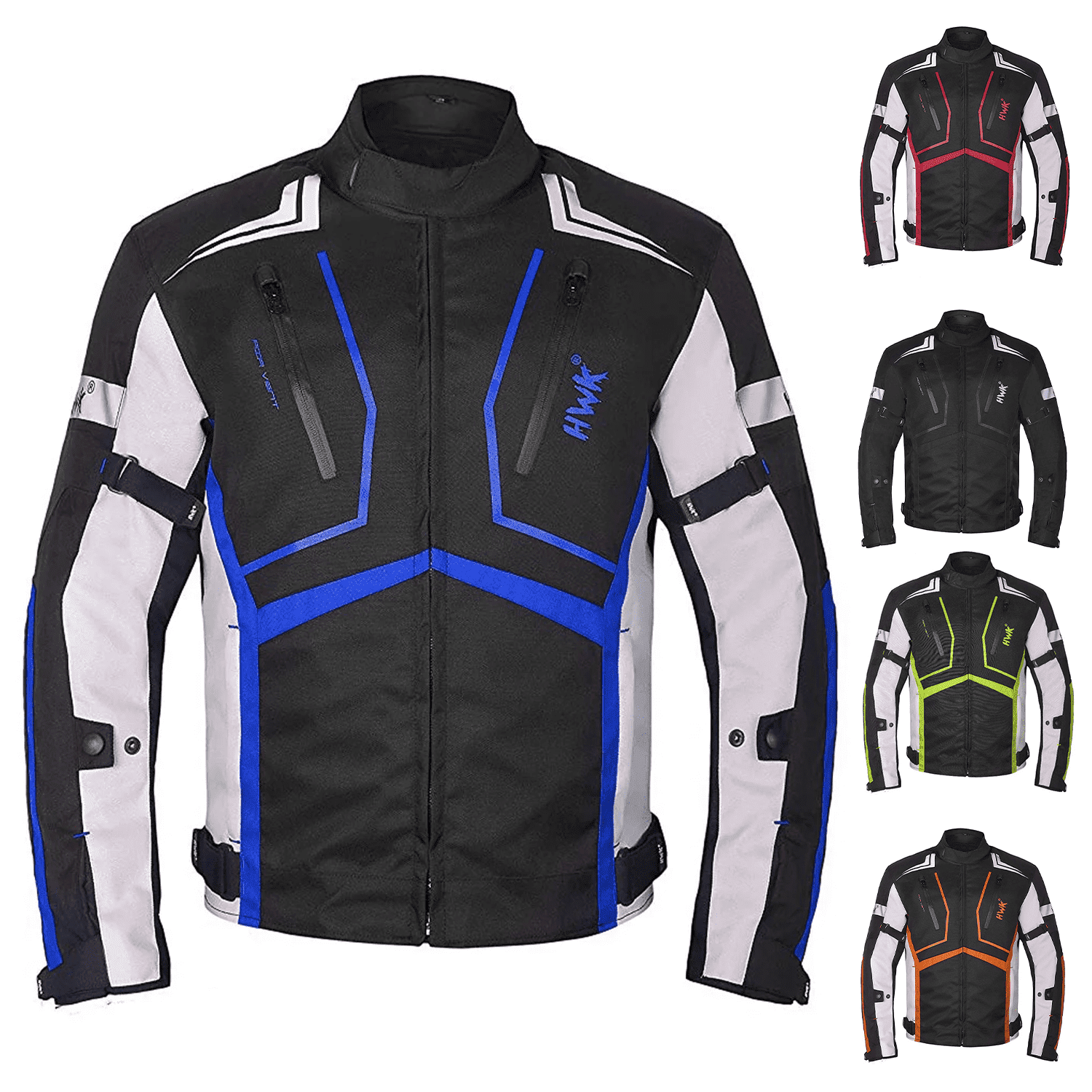 HWK Scorpion Motorcycle Jacket for Men and Women - Armored Cordura ...