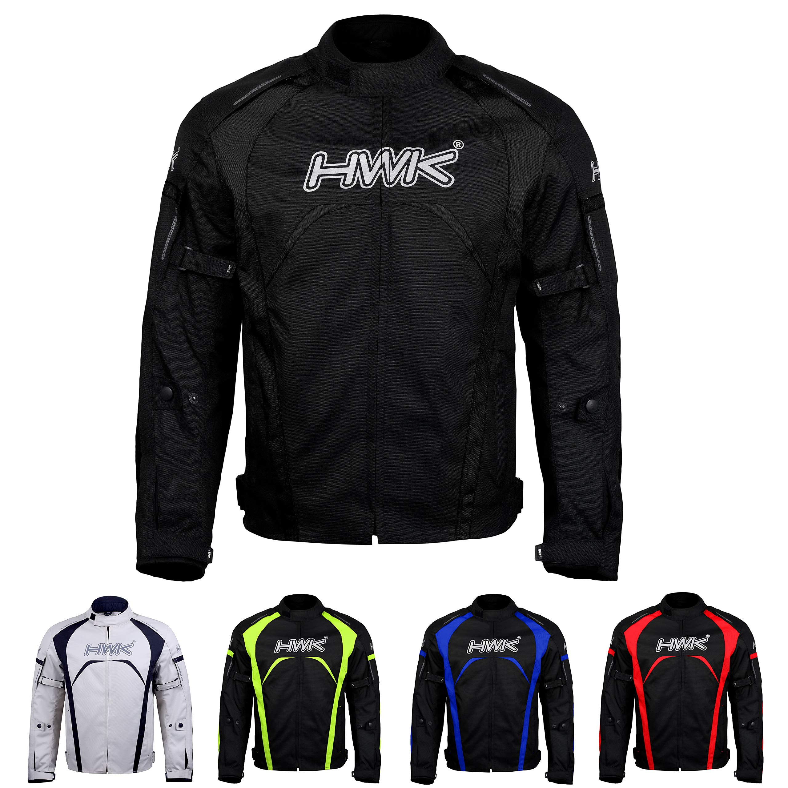 HWK Motorcycle Jacket Men's Riding Textile Racing Motorbike Hi-Vis ...