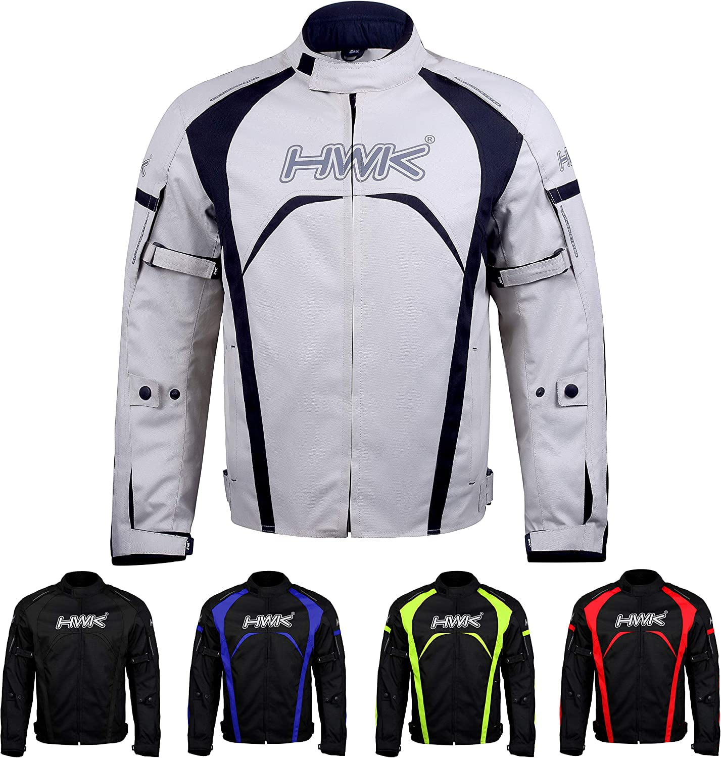 HWK Motorcycle Jacket Men's Riding Textile Racing Motorbike Hi-Vis ...