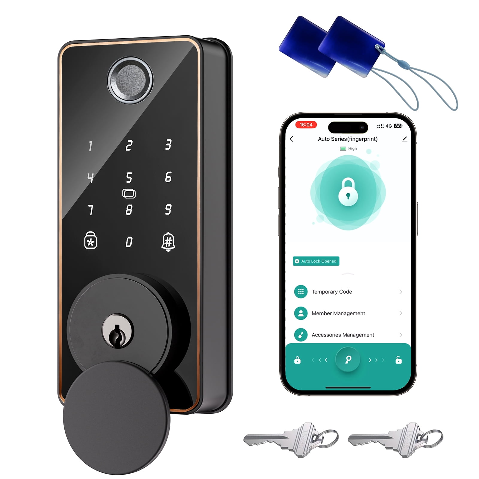 HWKTSMA Keyless Entry Door Lock, Smart Lock with App Control ...