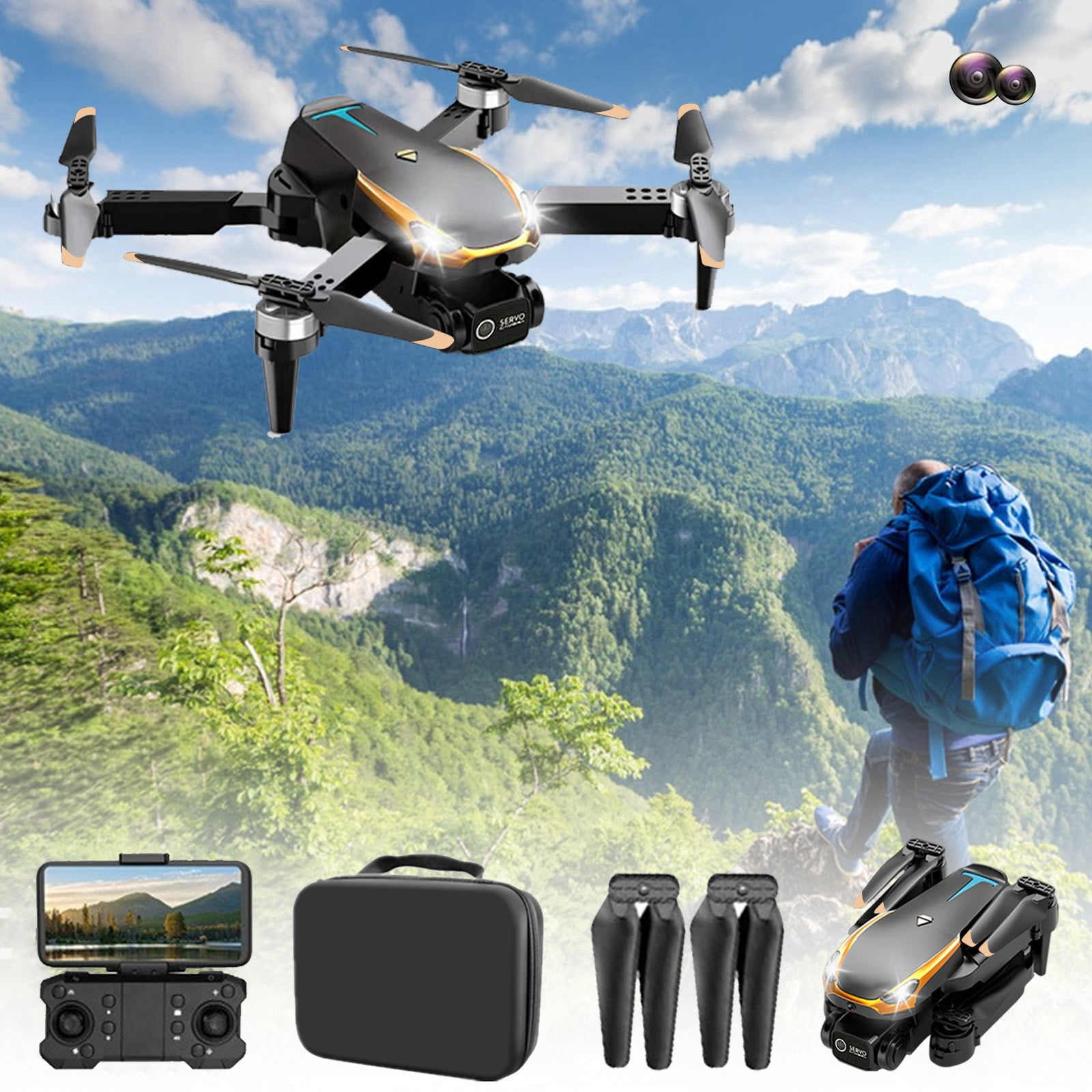 HWRETIE 1080P HD Camera Drone with Remote Control - Ideal Gift for Kids ...