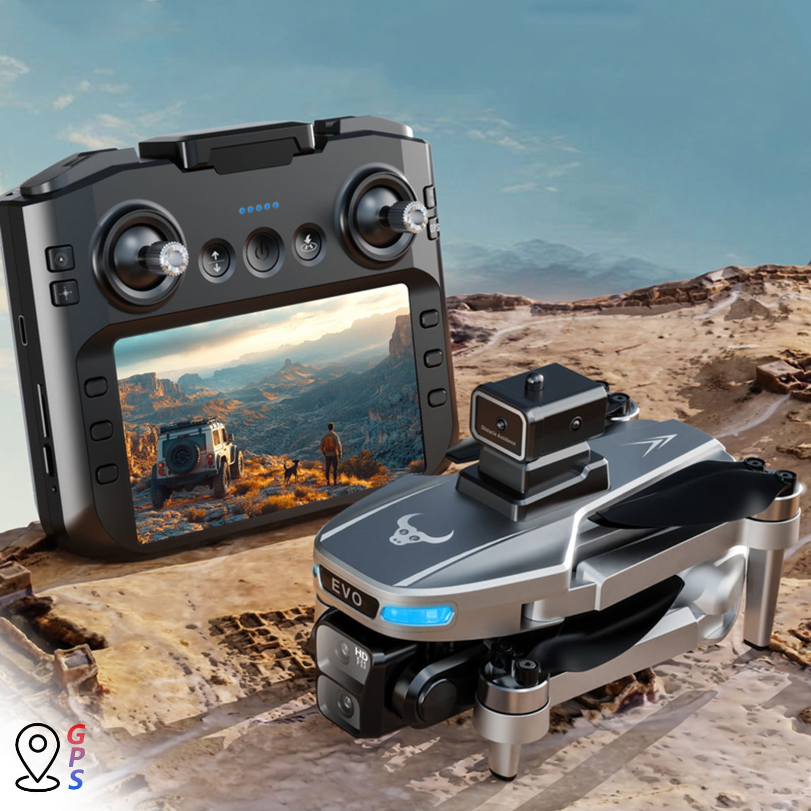 HWRETIE 5G GPS Drone with LCD Remote, Memory Card Support and Obstacle ...