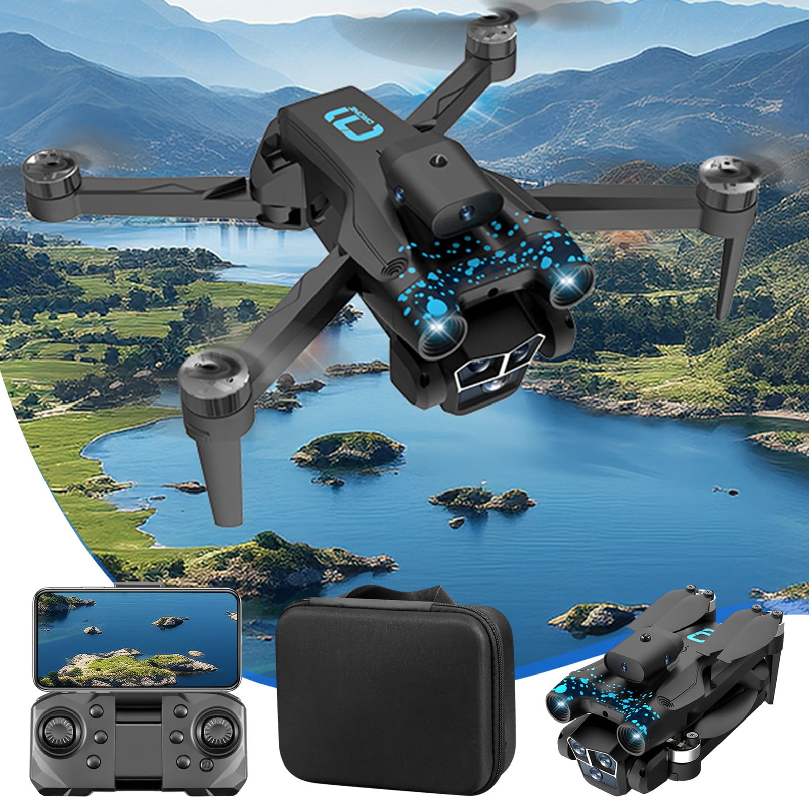 HWRETIE Brushless Motor Drone with Cameras,Wind Resistance,Headless ...