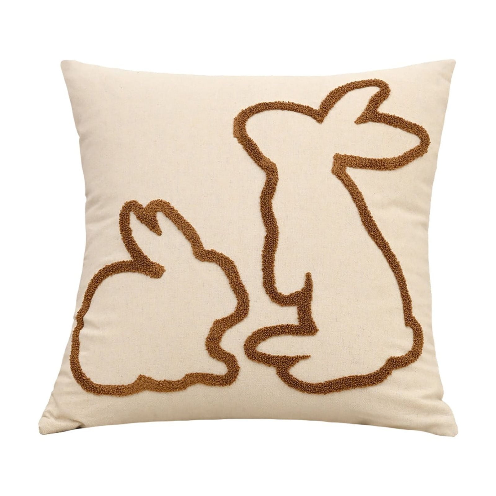 HWRETIE Embroidered Rabbits Pillow Cushion 45x45cm Polycotton Easter ...