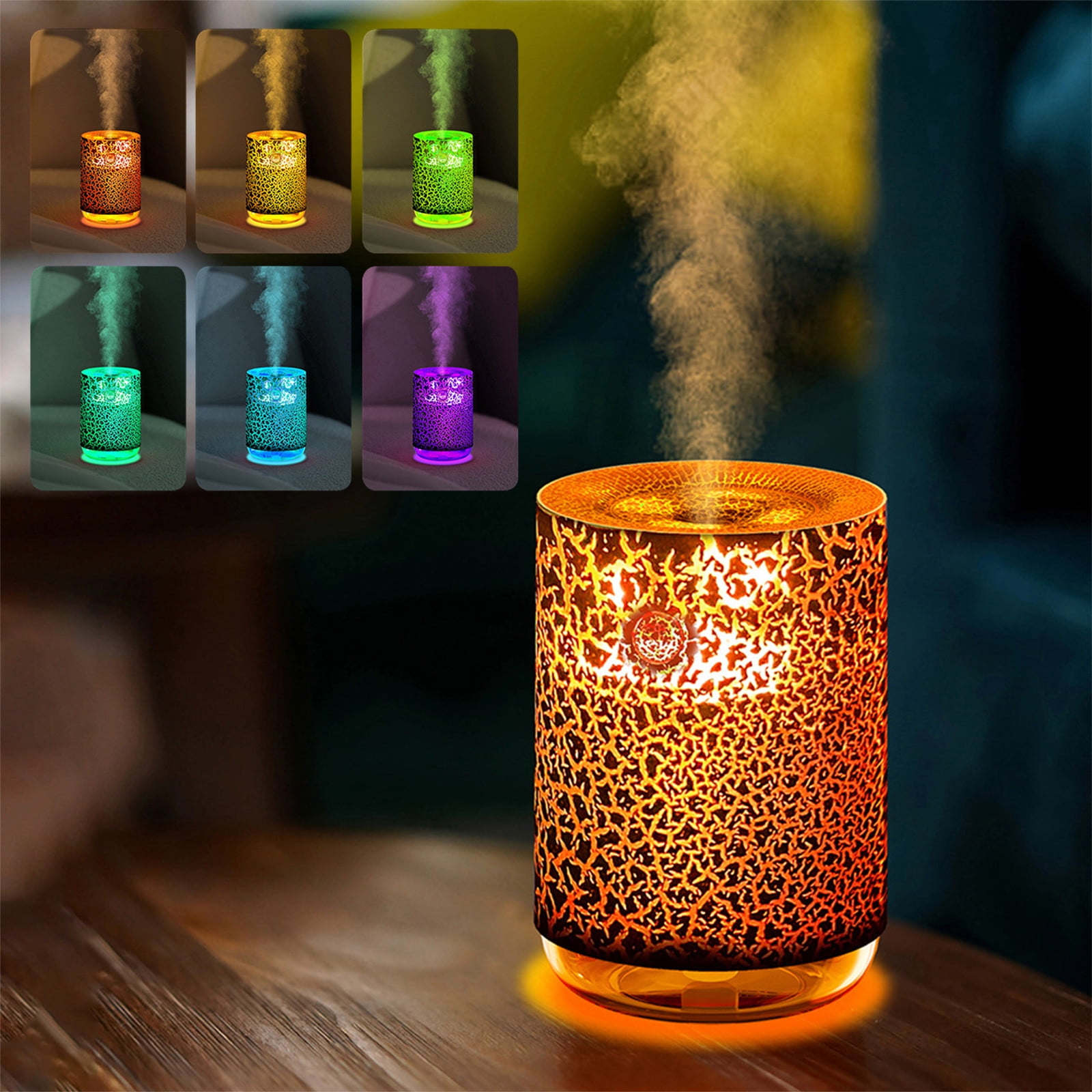 HWRETIE Multicolor LED Humidifier for Desktops - Flame Diffuser ...