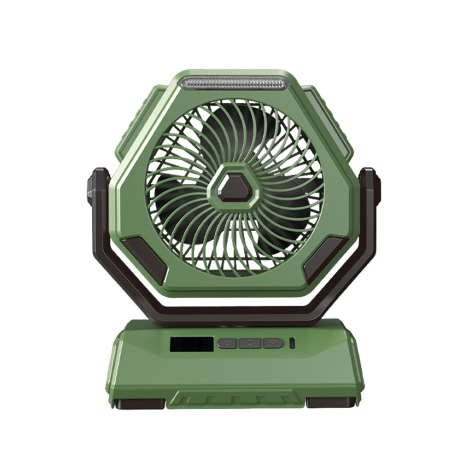 HWRETIE Outdoor Portable Camping Fan with Lighting and Digital Display ...