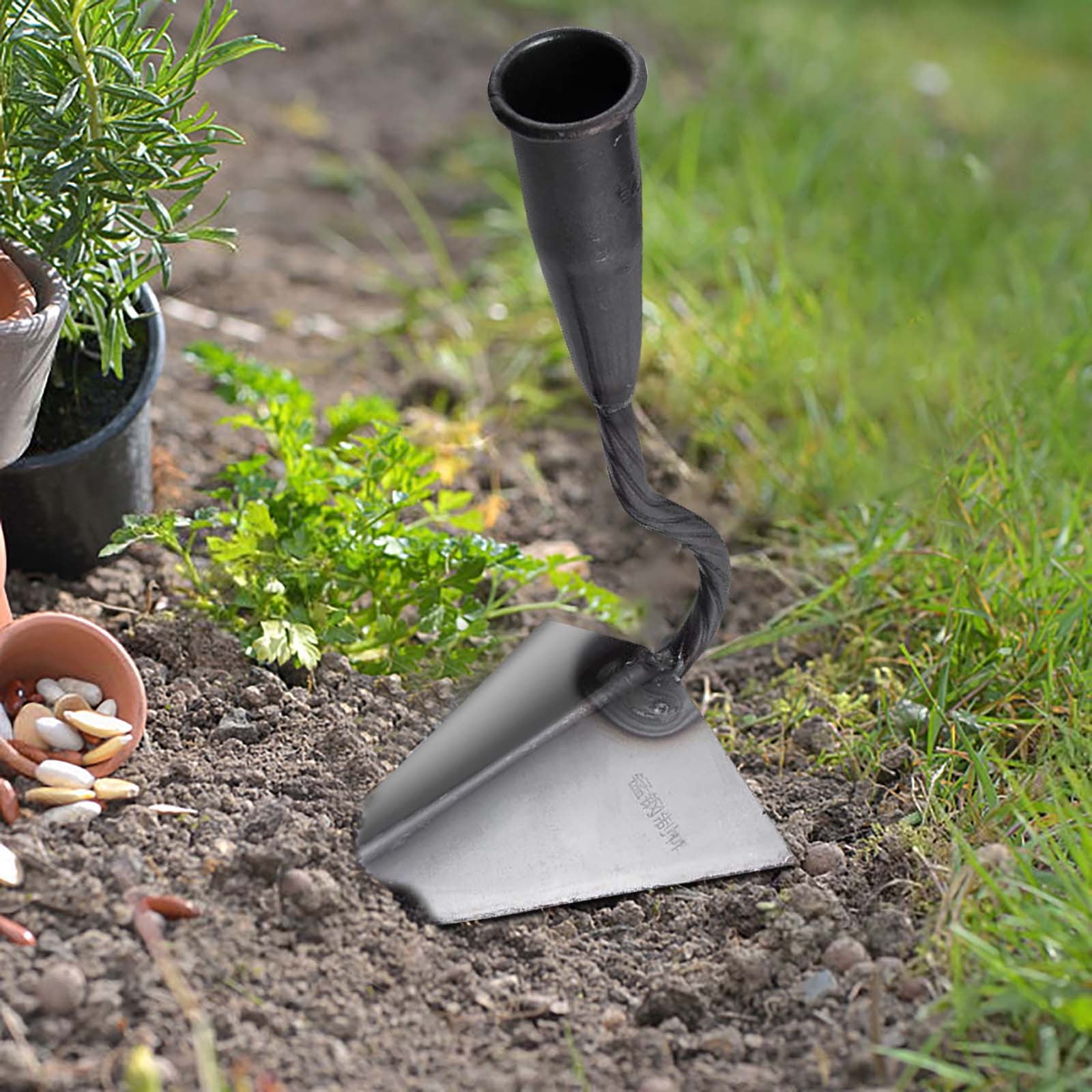 HWRETIE Triangular Hoe Gardening Tool,Stainless Steel Weeding & Digging ...