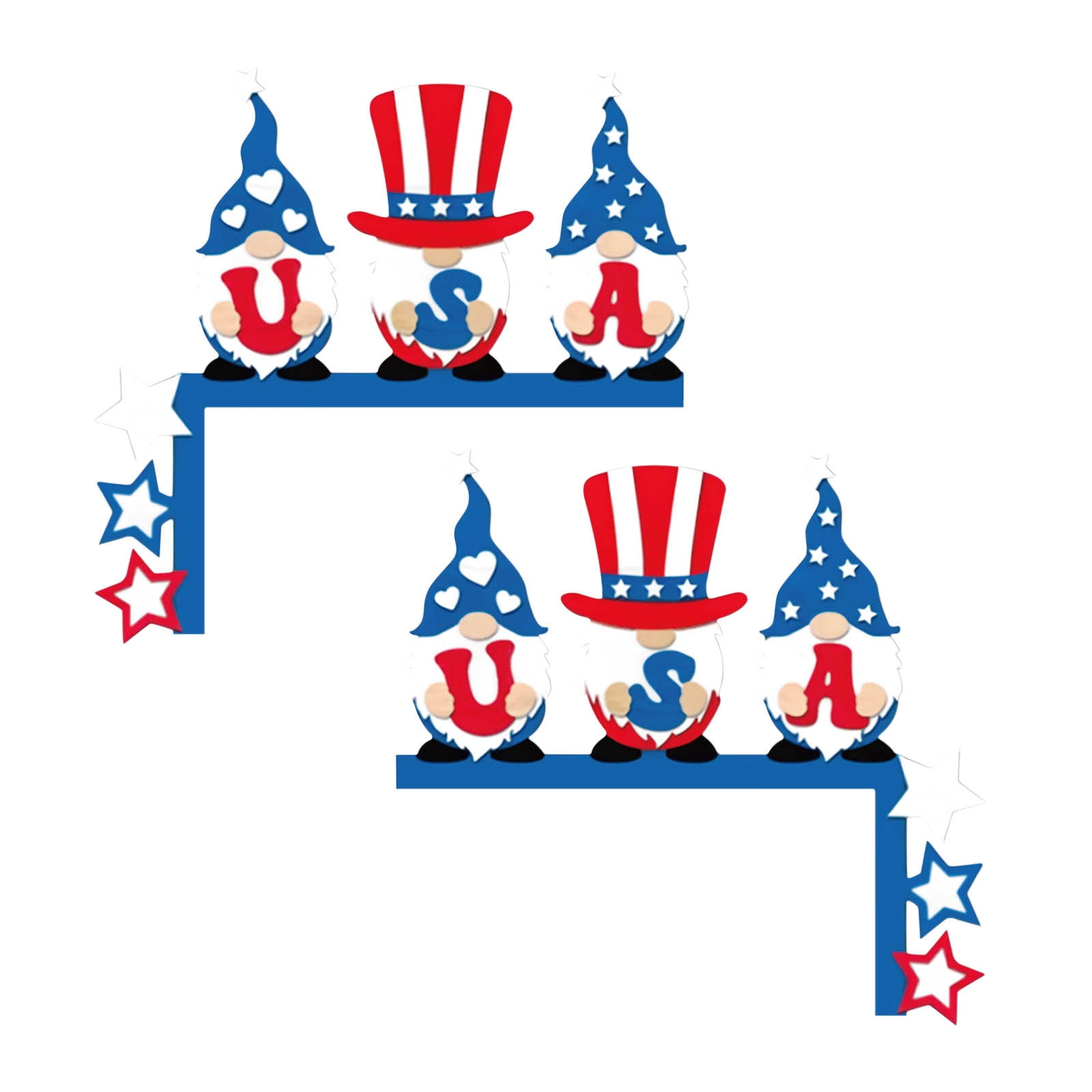 HWRETIE Wooden Truck Door Corner Hangers with Patriotic Accents for ...