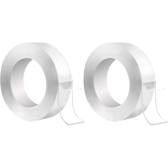 HWZWT (Pack of 2) Clear Nano Tape Double Sided Tape Heavy Duty Mounting Tape Multipurpose ...