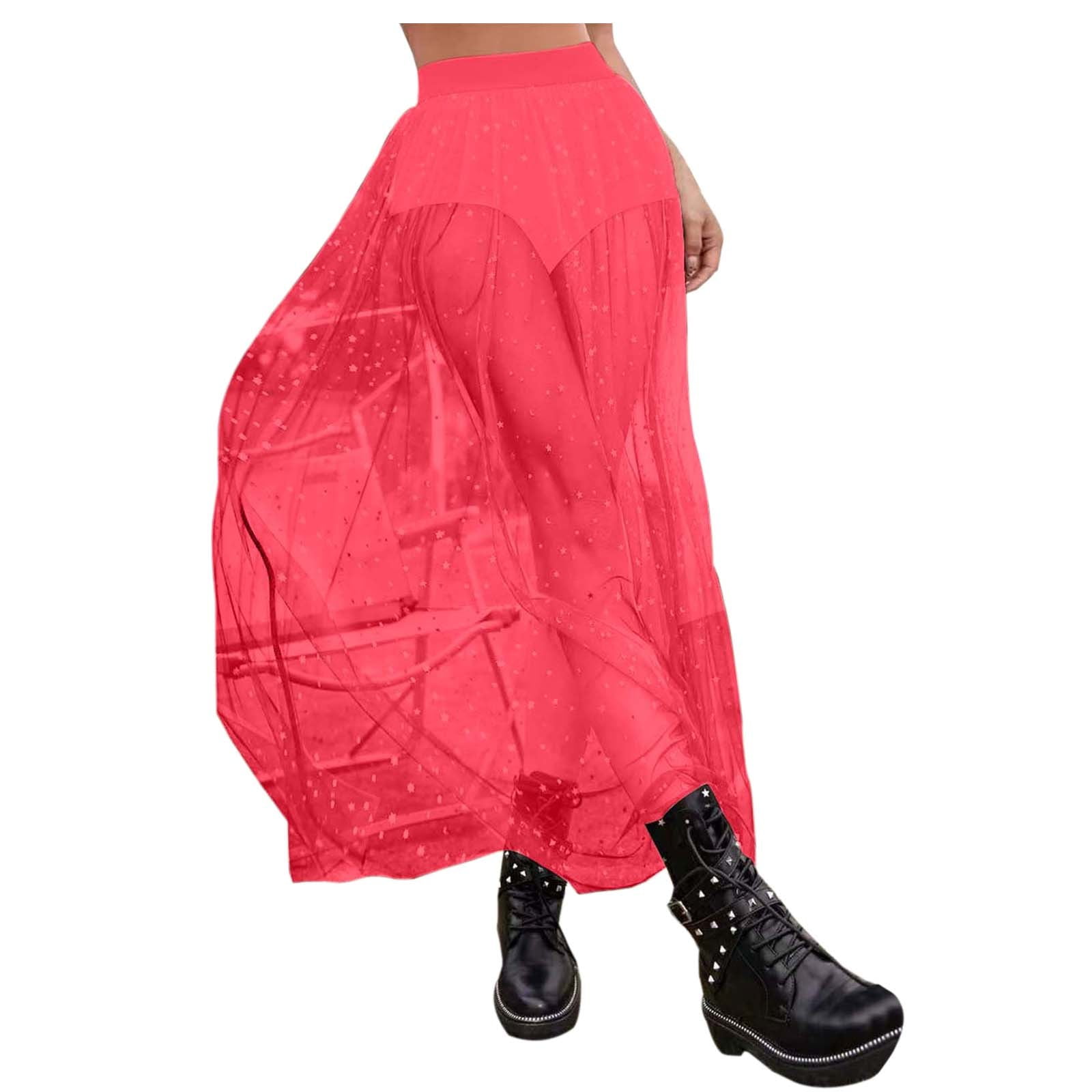 HWeei " Streetwear Sheer Mesh Bikini Cover Up Skirt With Star Detailing ...