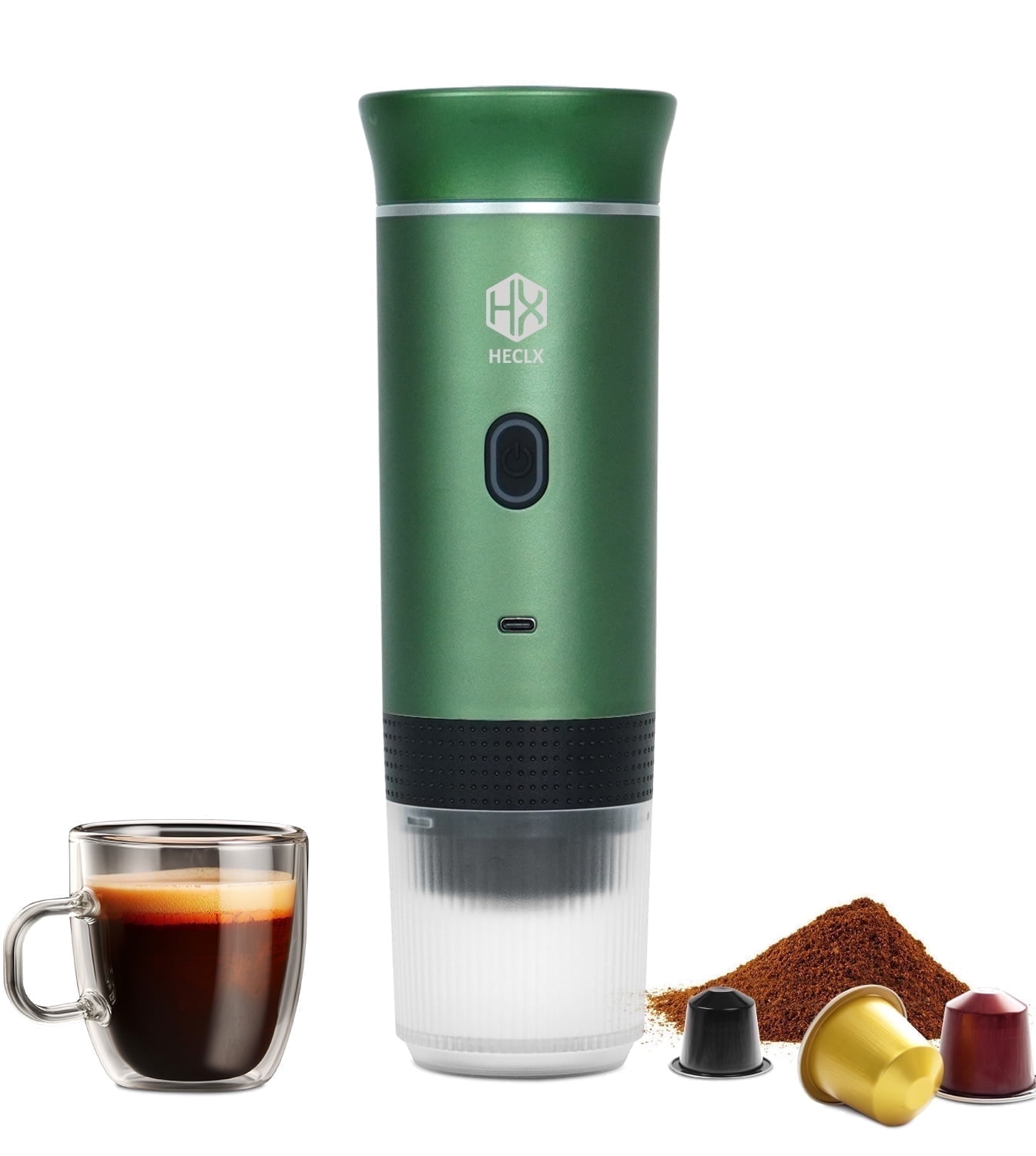 HX HECLX Green Portable Espresso Machine & Coffee-Maker Combo - Walmart.com