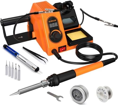 HX46 60W Digital Display Soldering Iron Station Kit with 2 Helping ...