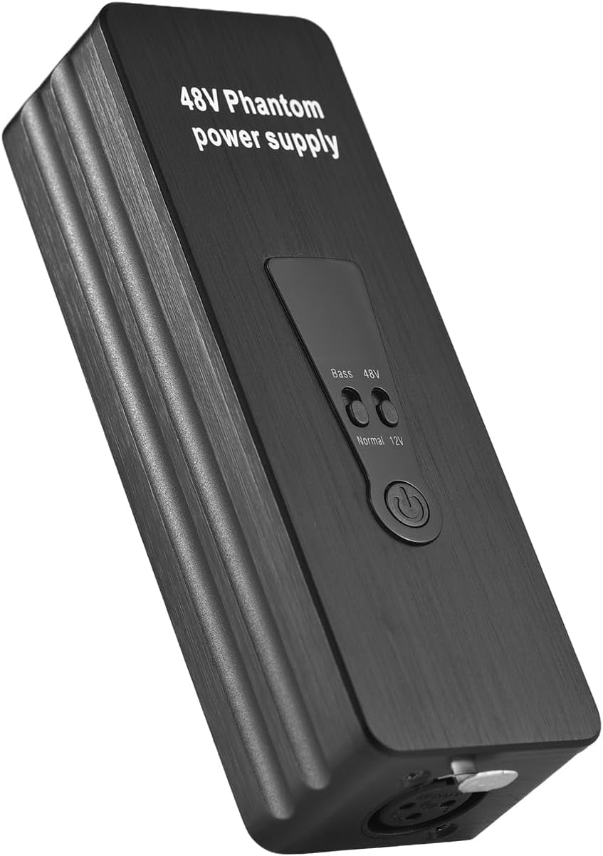 HXBER 48V/12V PhantomPower Supply for Condenser Microphones Mic Preamp ...