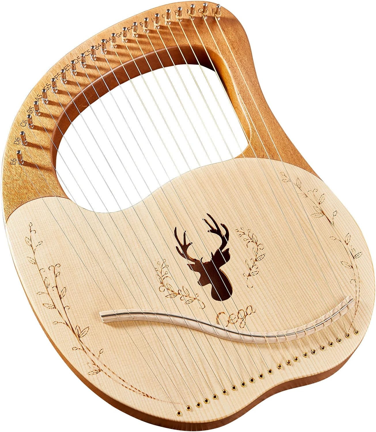 HXBER Cega 21 Metal Strings Lyre Harp Box Lyre Harp Spruce Topboard ...