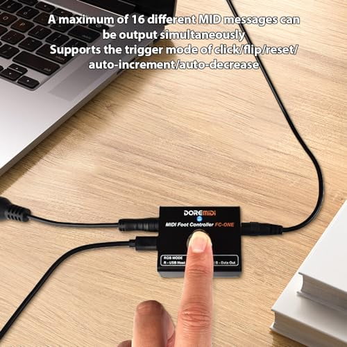 HXBER MIDI Foot Controller Electric Guitar MIDI Effects Pedal Plug and Play MIDI Output Ports ...