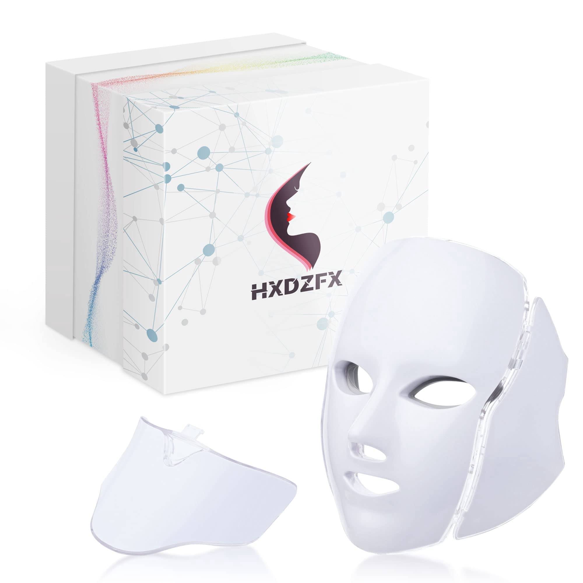 HXDZFX LED FACIAL LIGHT THERAPY MASK-Led Face Mask Light Therapy, 7 Led ...