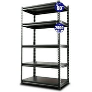 Slsy 5-Tier Adjustable Heavy Duty Steel Shelving Unit, 72"H x 36"W x 18 ...
