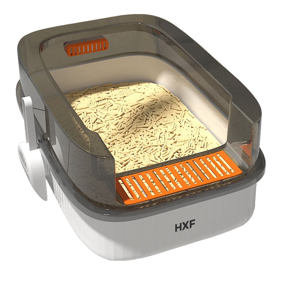 HXF Cat litter boxes, Cat Litter Box with High Side,Anti-Splashing Cats ...