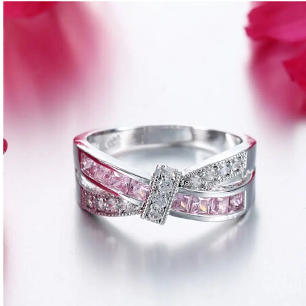 HXHDXD 925 Sterling silver Ring pretty fashion Wedding ring Party White ...