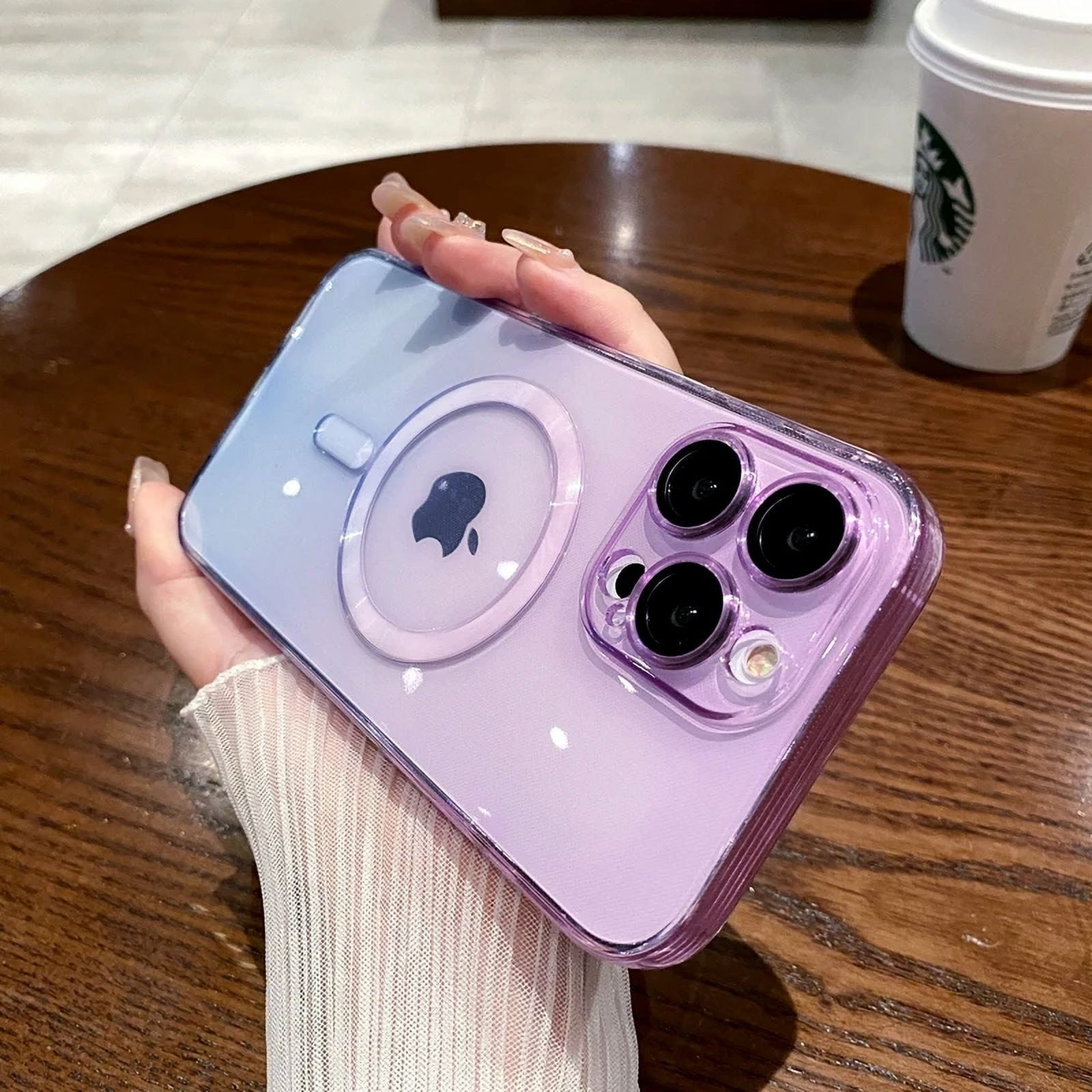 HXHDXD Luxury Gradient Pattern Wireless Charge Magsafe Case For iPhone ...