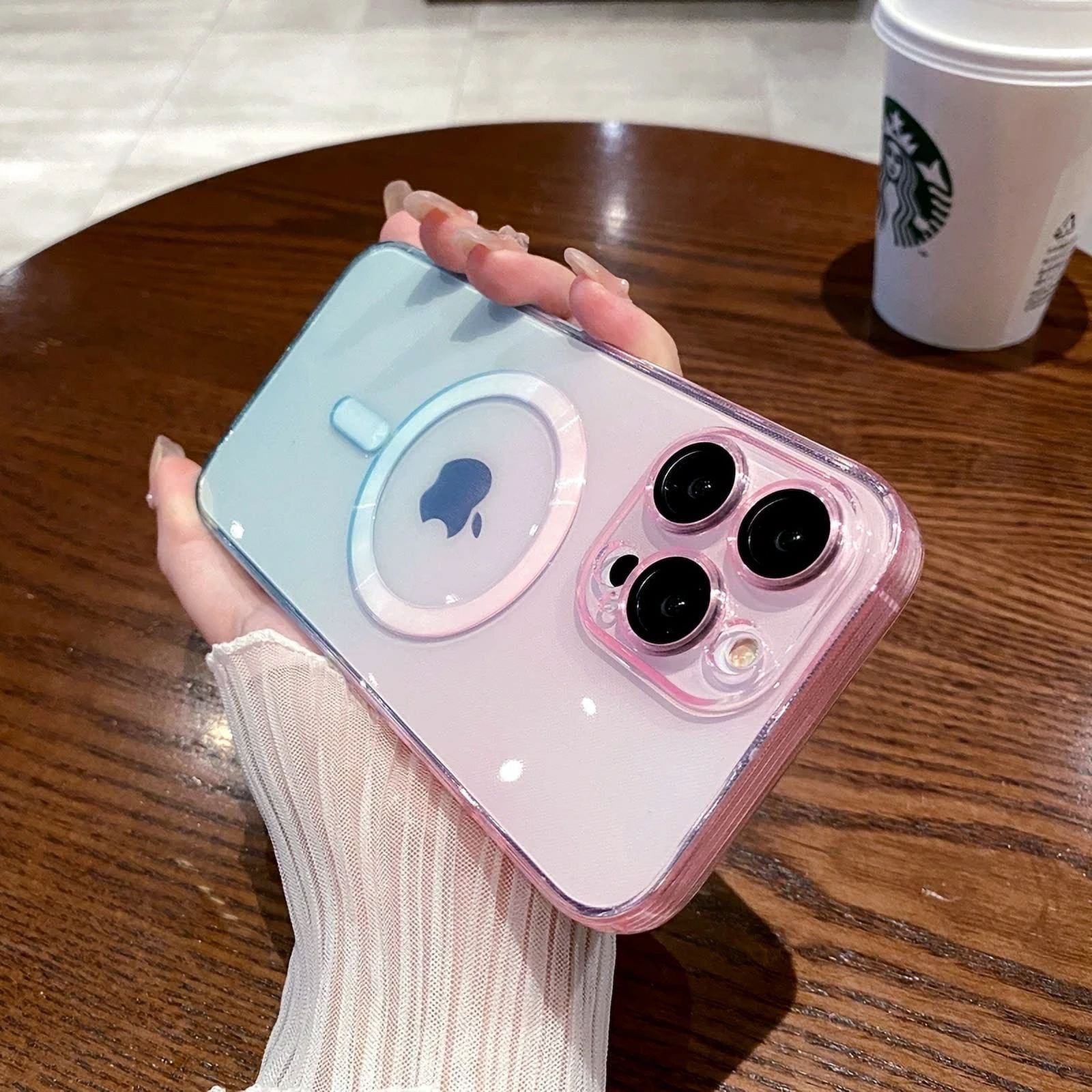 HXHDXD Luxury Gradient Pattern Wireless Charge Magsafe Case For iPhone ...