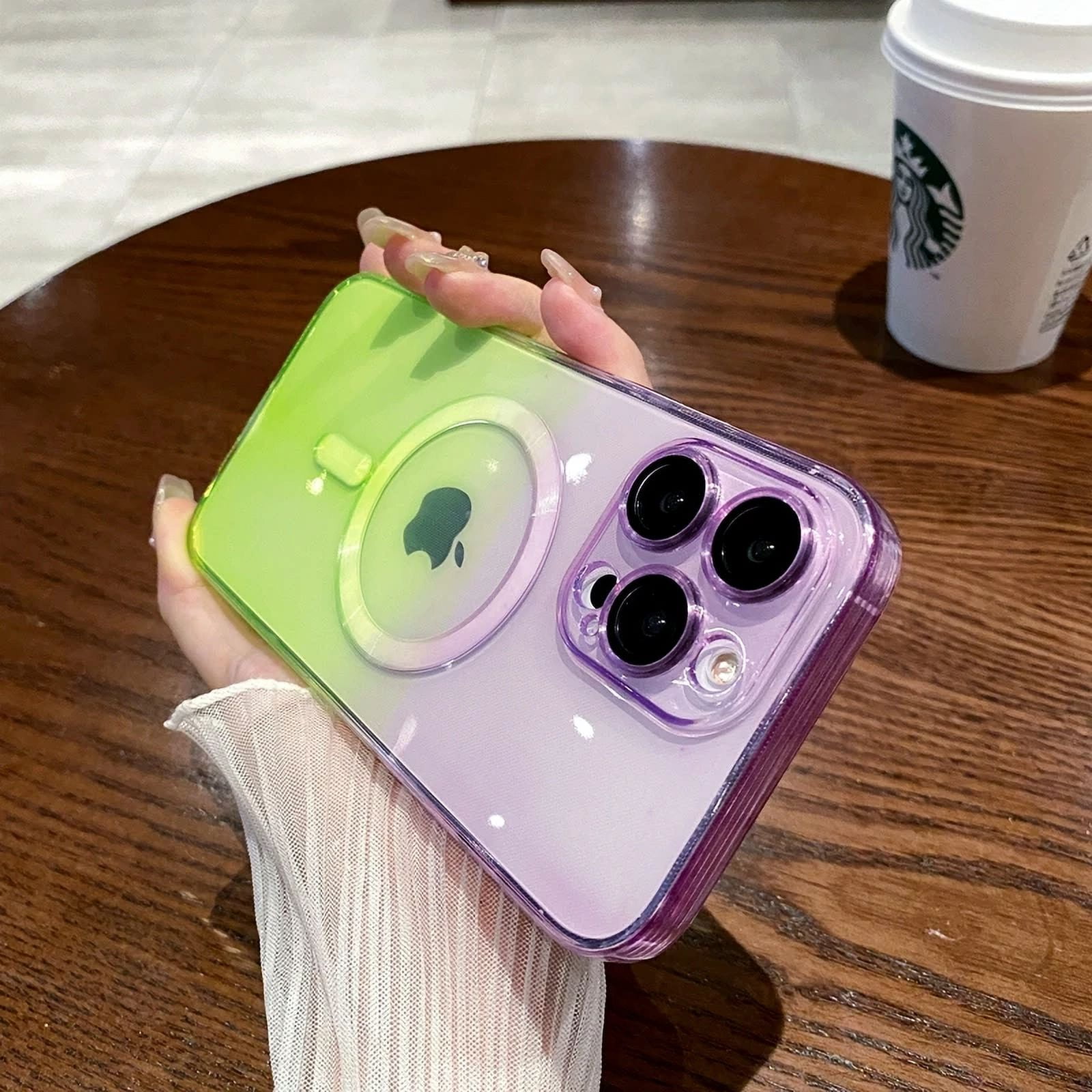 HXHDXD Luxury Gradient Pattern Wireless Charge Magsafe Case For iPhone ...