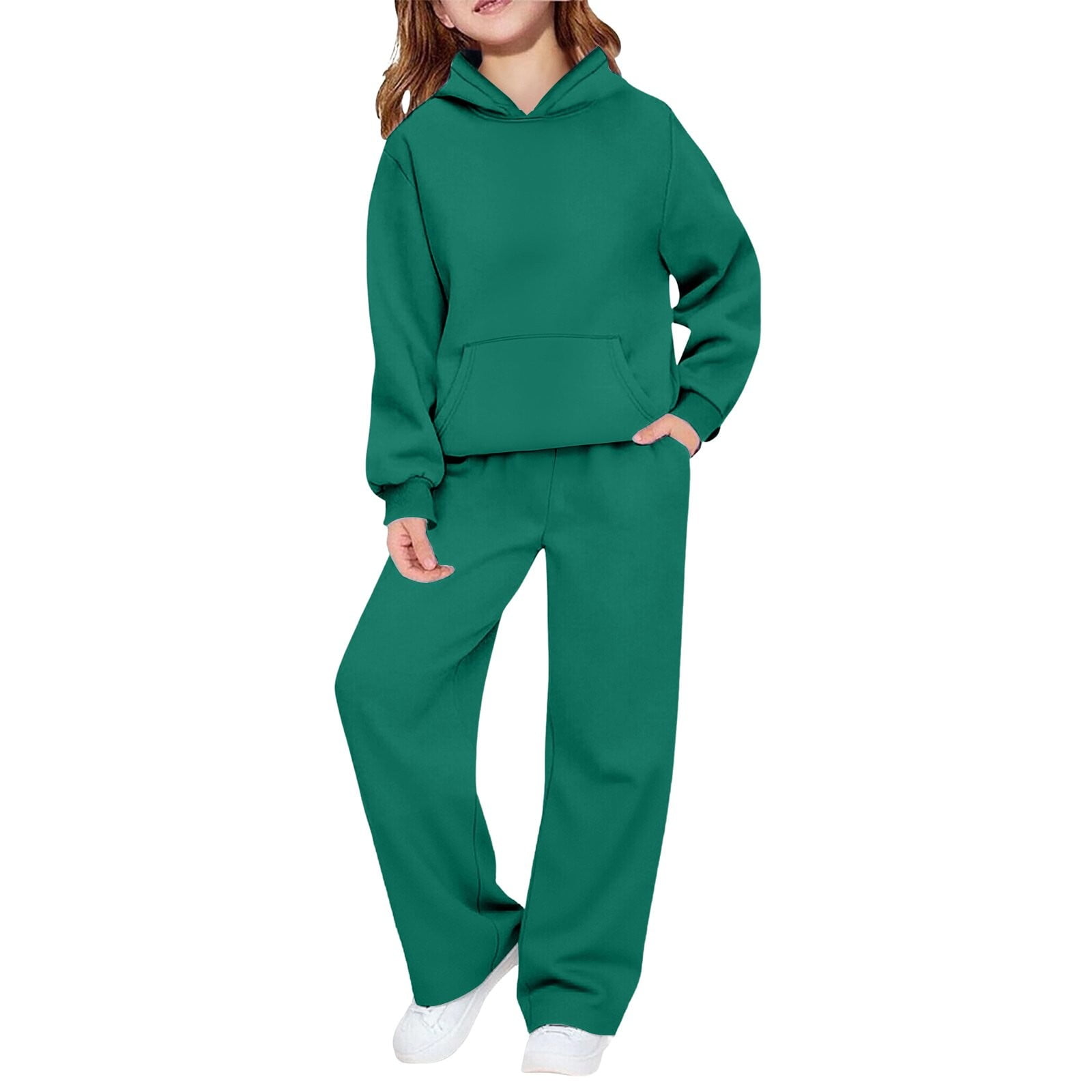 HXIWJKT Girls Sweatsuit 2 Piece Outfits Hoodie Sweatshirts and ...