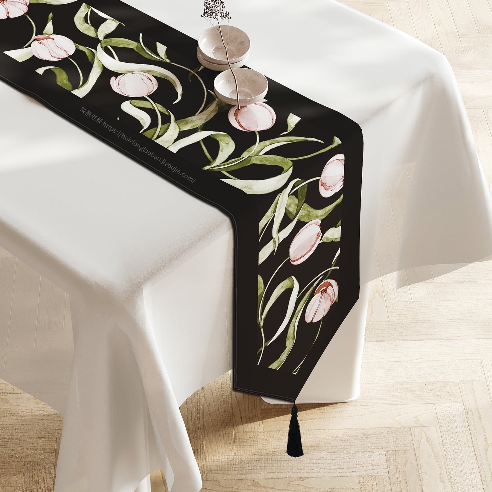 HXLB Decorative Table Runner, Velvet Table Runner Table Decoration ...
