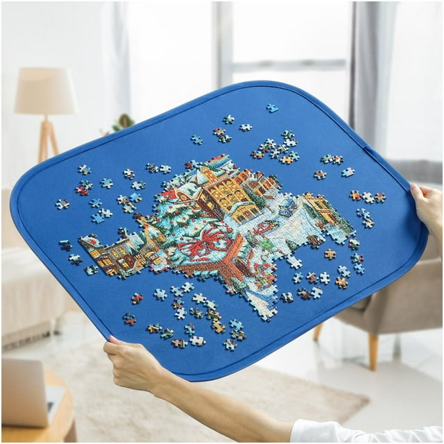HXMARS Foldable Jigsaw Puzzle Board: Portable Mat for 500 & 1000 Pieces ...