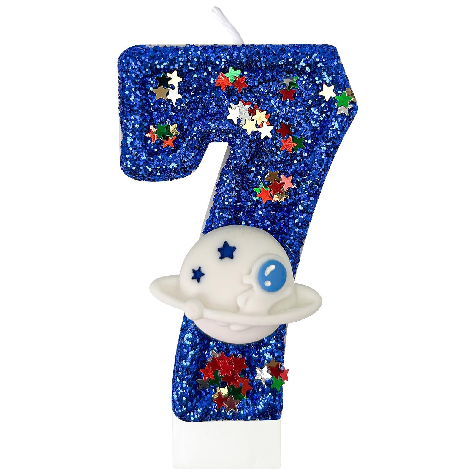 HXOUSE Spaceship Number 7 Birthday Candles - Outer Space Universe ...
