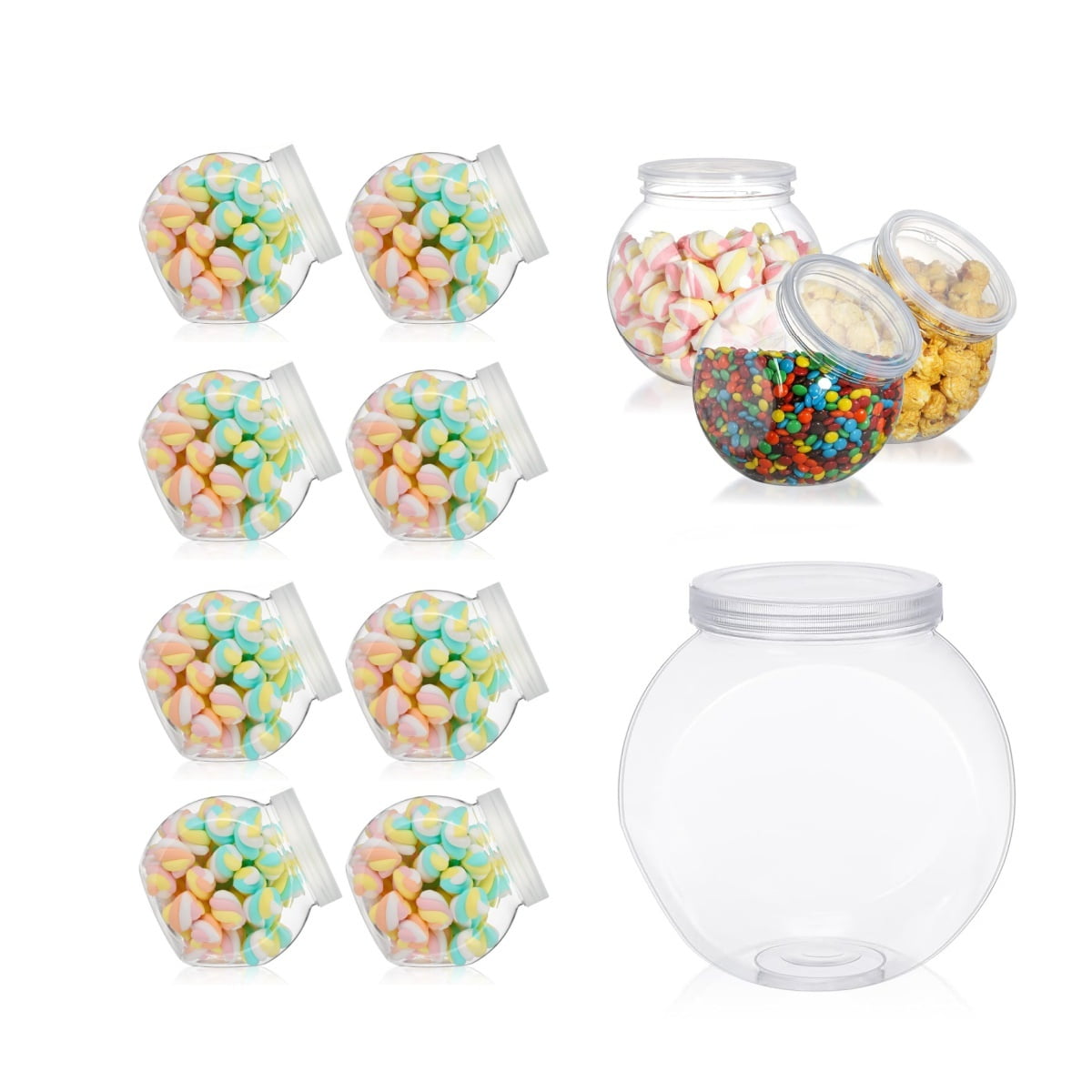 HXRH 2.2x3.2In Clear Candy Container,Set of 12 Shatter-Proof Snacks ...