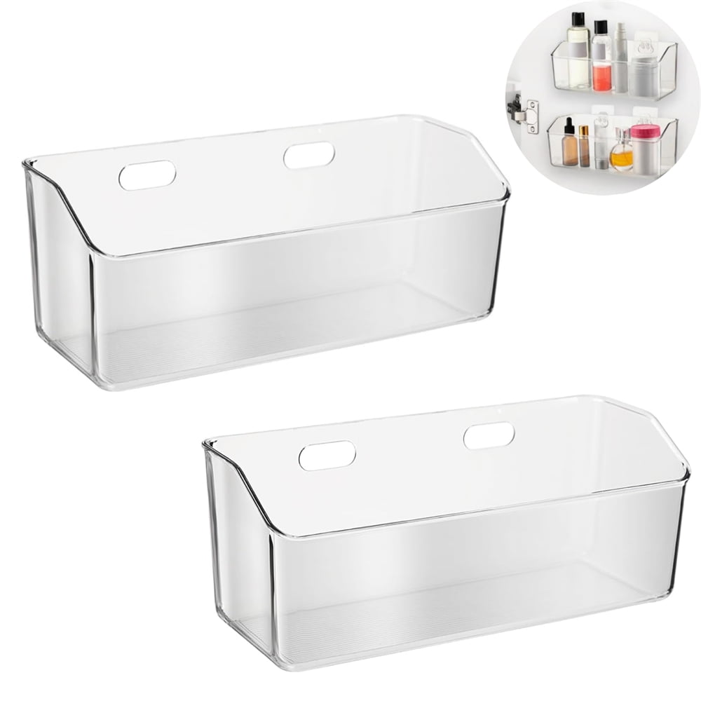 HXRH 2 Pcs Plastic Cabinet Door Organizer Wall Mounted Storage Box ...