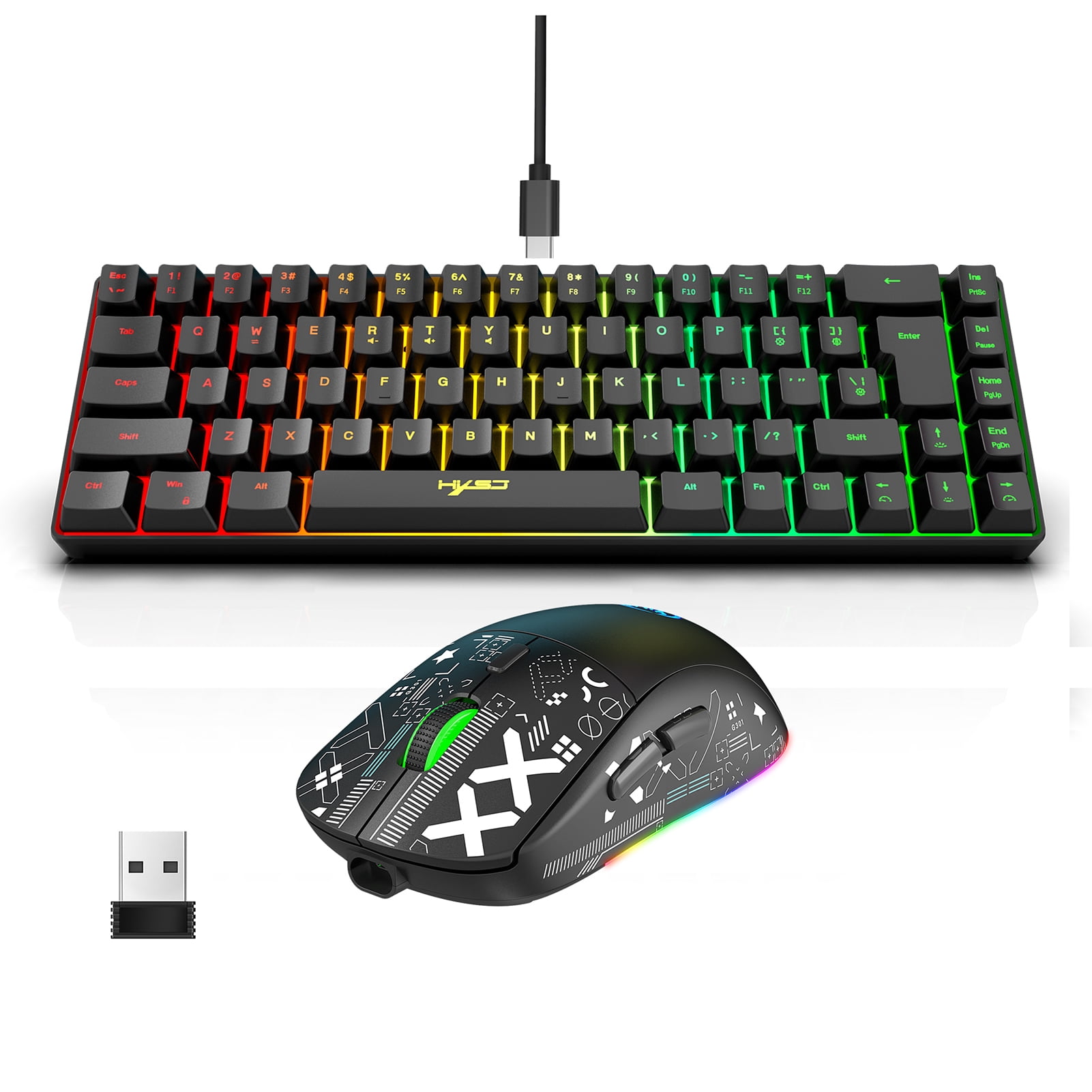 HXSJ Gaming Keyboard and Mouse Combo, K68 Streamer Keyboard and ...