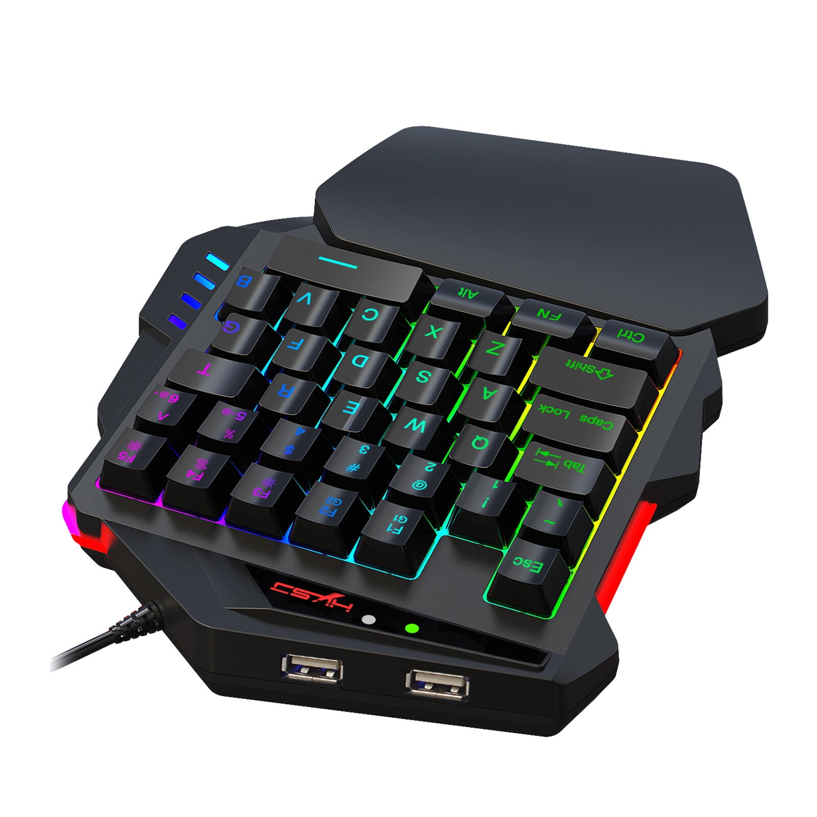 HXSJ V500 One-handed Gaming Keyboard RGB USB Wired Illuminated Keyboard ...