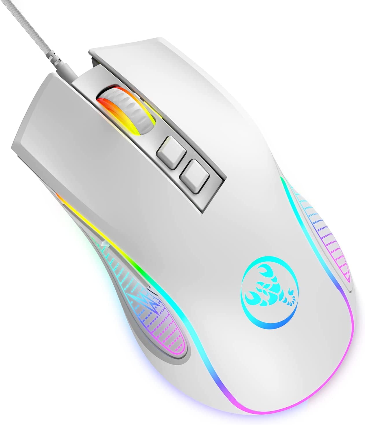 HXSJ X100 Gaming Mouse Wired, Ergonomic PC Gaming Mice with 7 Colors ...