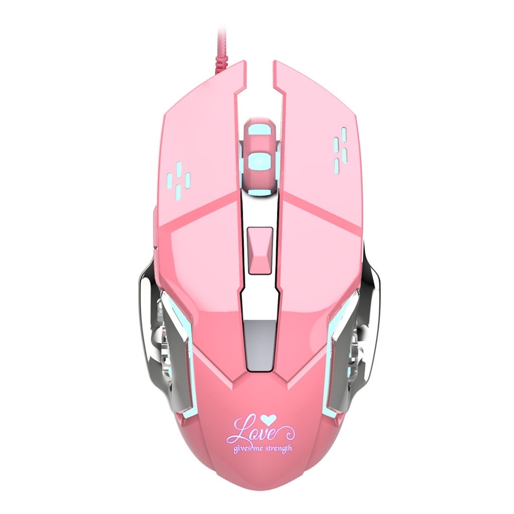 HXSJ X500 Bright Wired Girl Gaming Mouse Mechanical Gamer Mice 3200DPI ...