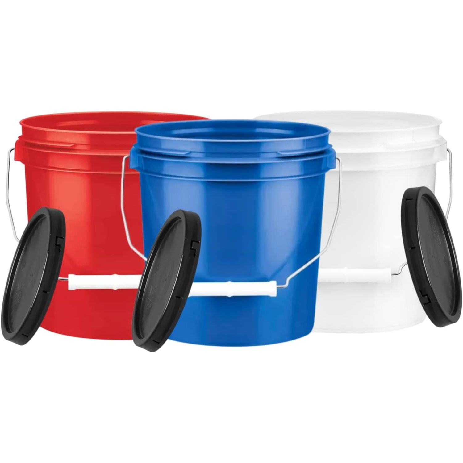HXSP 1 Gallon Food Grade Buckets with Lids BPA Free Plastic containers ...